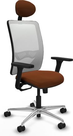 Piqueras y Crespo Drehbarer B&uuml;rostuhl ohne Rollen Zulema mit 3D-Armlehnen, h&ouml;henverstellbare Lendenwirbelst&uuml;tze und festes Kopfteil, ausgestattet mit 3 Positionen, Wei&szlig;