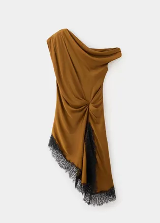 Mango BLOUSE RUCHITA-X moutarde - Femme - S - MANGO