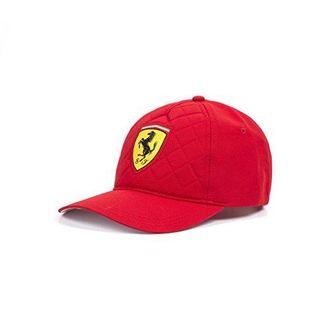 Ferrari Cap with a Visor, Red, One Size Mens