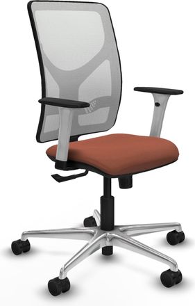 Piqueras y Crespo Schreibtischstuhl, beige und wei&szlig;, mit wei&szlig;en und schwarzen Armlehnen, h&ouml;henverstellbare Lendenwirbelst&uuml;tze, 3 Positionen, Wei&szlig; / Braun