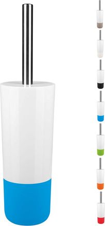 Spirella WC Bürste Klobürste Toilettenbürste hochwertig Moji mit hygienischem Behälter Weiß/Blau