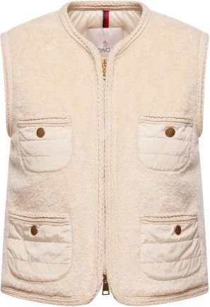 Moncler Femme, Vestes, Beige, Taille: 42 FR Mimosas Vest