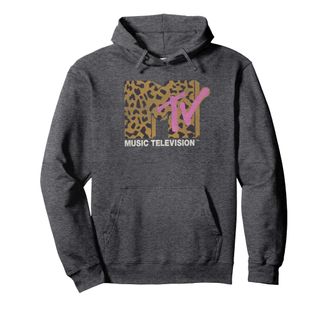 Giesswein Music Television Leopard Pattern Distressed Classic Logo Pullover Hoodie