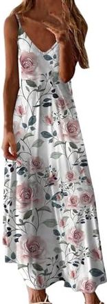 Generic Robes amincissantes pour femme, robe d&eacute;t&eacute;, jupe longue, coupe ajust&eacute;e, 2026, blanc, XXL