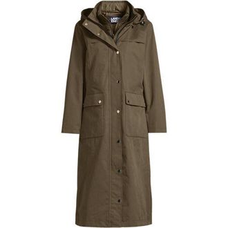 Lands End Wasserdichter Isolierter Mantel mit Stepp-Einsatz, Damen, Gr&ouml;&szlig;e:36-38 regular, Beige, Baumwolle/Polyester/Nylon, by Lands End