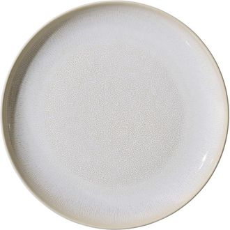 Ritzenhoff & Breker Laredo Speiseteller, 28 cm, Runder Teller mit braunem Rand, Skandinavisches Design mit Reaktivglasur, Steinzeug, Beige