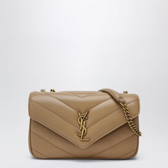 Saint Laurent Loulou Crossbody-Tasche aus beigem Leder