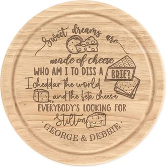 Gift Base Personalisierte süße Träume sind aus Käsebrett, rund, 25 cm, Holzhacken, individuelle Weihnachten