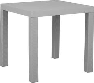 Beliani Gartentisch Rattanoptik 80 x 80 cm hellgrau Fossano