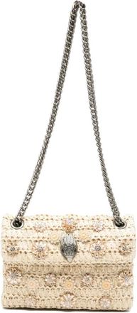 Kurt Geiger Femme, Sacs, Beige, Taille: ONE Size Floral-Embellishment Chain Cross Body Bag