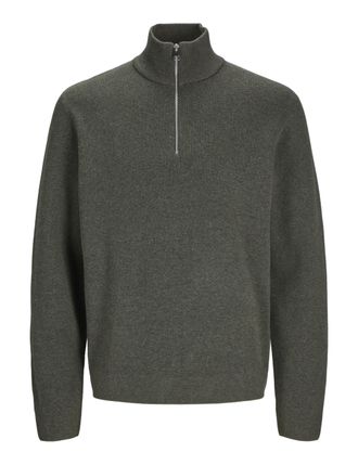 Jack & Jones Herren JPRBLAMILANO Stitch Knit Half Zip SN Strickpullover, Peat,XL