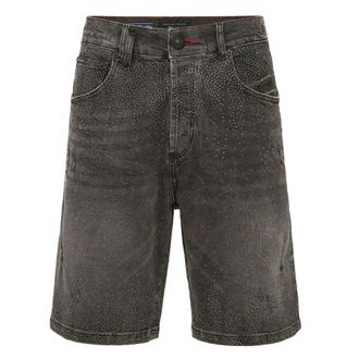 Philipp Plein Homme, Shorts, Gris, Taille: W32 Denim Shorts Formentera Strass