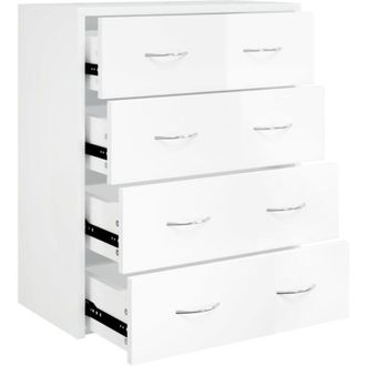 vidaXL Buffet avec 4 tiroirs 60x30,5x71 cm Blanc brillant Vidaxl