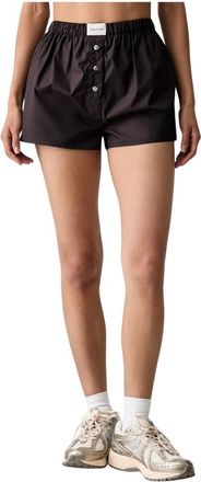 Sporty & Rich Signature Logo Short Short - Femme - Shorts - Brun - Taille: 42 FR