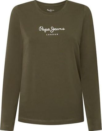 Pepe Jeans London New Virginia Ls N T-Shirt, Vert (Vert Feuille), XXS Femme