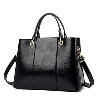 Generic Grand sac &agrave; main et sac &agrave; main pour femme avec poign&eacute;e sur le dessus, sac &agrave; bandouli&egrave;re tendance pour femme, sac fourre-tout, Noir, Large
