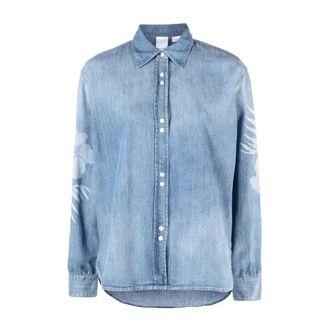 Pinko Pinko, Femme, Blouses et Chemises, Bleu, Taille: 32 FR Chemise en denim Gufare