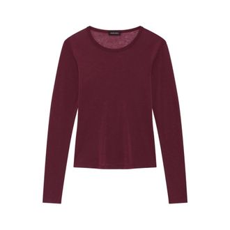 Anine Bing Langarm-Rundhals-T-Shirt - - Knitwear - Damen - Rot - S