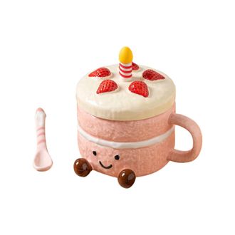 Generico Lustige Tassen, bezauberndes Design, Kaffeetasse in Kuchenform f&uuml;r Wasser, f&uuml;r Frauen, Weihnachten, Geburtstag, Valentinstag, Zuhause, B&uuml;ro, hei&szlig;es Wa