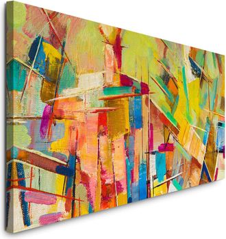 Paul Sinus Art GmbH Abstrakte Kunst 120x 50cm Panorama Leinwand Bild XXL Format Wandbilder Wohnzimmer Wohnung Deko Kunstdrucke