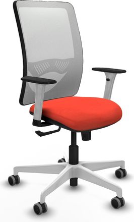 Piqueras y Crespo B&uuml;rostuhl Zulema Orange mit wei&szlig;en und schwarzen Armlehnen, h&ouml;henverstellbare Lendenwirbelst&uuml;tze, ausgestattet mit Sincro 3 Positionen und Schneidesch