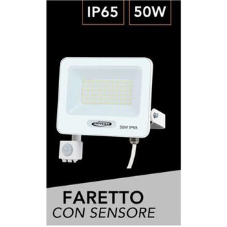 Trade Shop Trade Shop - copy of FARETTO LED 30W CON SENSORE MOVIMENTO PROIETTORE DA ESTERNO LUCE 6500K IP65 EK05-SEN-30 - Wei&szlig;