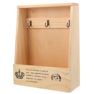 TOPBATHY Rustikaler Schl&uuml;sselkasten aus Holz Wandmontage Schl&uuml;sselaufbewahrung Box mit Haken f&uuml;r Flur Eingang K&uuml;che Stilvoller Wand schl&uuml;sselhalter und Dekorat