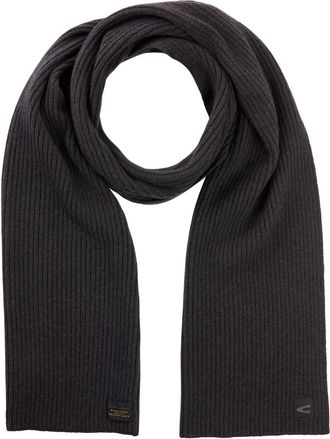 Camel Active Herren Strickschal aus reiner Lammwolle Schwarz, menswear-OS