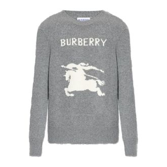 Burberry Homme, Pulls, Gris, Taille: XL Wool Turtleneck with Logo