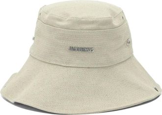 Jacquemus Homme, Accessoires, Blanc, Taille: 60 CM Chapeau Seau Blanc avec Sangle Réglable
