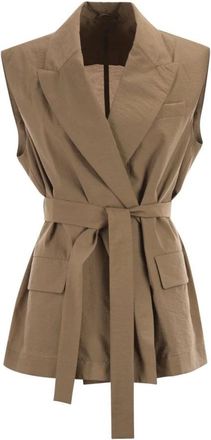 Brunello Cucinelli Femme, Vestes, Beige, Taille: 38 FR T-shirt en coton orn&eacute; de Monili