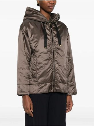 Max Mara Femme, Vestes, Brun, Taille: 36 FR Daria Hooded Padded Jacket