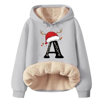 Generic Pull de No&euml;l 2025 pour femme - Grande taille - Haut moelleux &agrave; manches longues - Coupe ample - Doux et confortable - Avec cordon de serrage - Pull &agrave; c