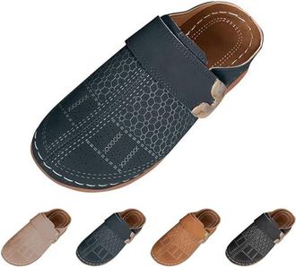 Generic Sabots orthopédiques en cuir pour femme - À enfiler - Bout fermé - Respirants - Avec boucle en métal - Mules de marche orthopédiques légères pour les 