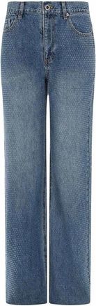 Self Portrait Straight Leg Jeans - Blau