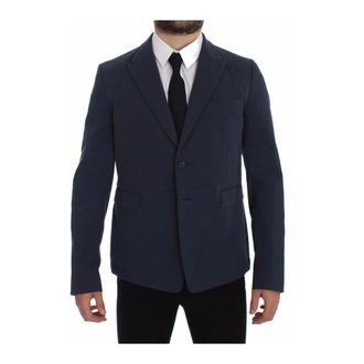 Dolce & Gabbana Eleganter blauer Baumwollmischung-Blazer-Jacke - - Suits - Herren - Blau - M