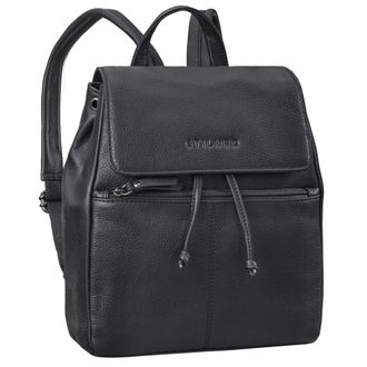 STILORD Jette Kleiner Damen Rucksack Elegant Cityrucksack Echtleder Tagesrucksack Vintage Frauen Lederrucksack schicker Damenrucksack, Farbe:obsidian schwarz