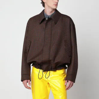 Loewe Brown and black checked wool jacket