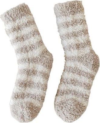 Generic Chaussettes mi-mollet pelucheuses pour femme, chaussettes de lit thermiques moelleuses pour femme - Chausson de couchage en peluche douce corail chaus