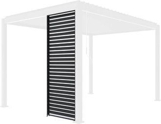 Sweeek Sweeek - Panneau brise vue 100cm pour pergola bioclimatique - Aluminium anthracite - Dimensions L93 x P6 x H238 cm - Installation jusqu&agrave; 3 persiennes
