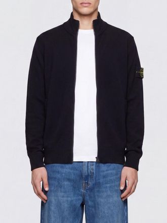 Stone Island Cardigan &agrave; col roul&eacute; en laine vierge avec patch logo Compass