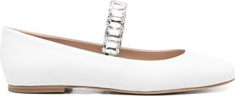 Casadei Crystal Ballerinas - Wei&szlig;
