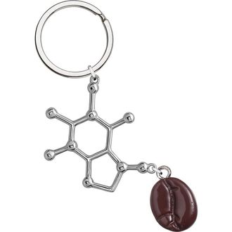Generic Glixoft Koffein-molekül-schlüsselanhänger, Kaffee-schlüsselanhänger, Kaffeeliebhaber-schlüsselanhänger, Chemie-Lehrer-schlüsselanhänger, Wissenschafts