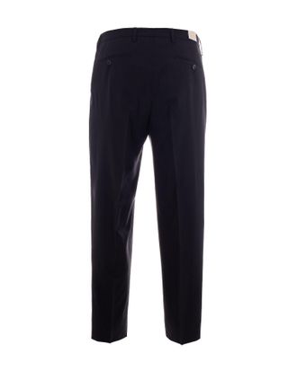 BRIGLIA 1949 Mens Chino Trousers Black Virgin Wool Polyester