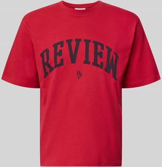 Review T-Shirt mit Label-Print und Rundhalsausschnitt