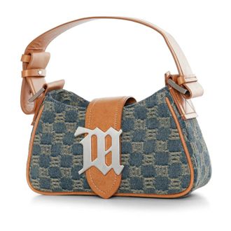 Misbhv Misbhv, Femme, Sacs, Multicolore, Taille: ONE Size Sac &agrave; bandouli&egrave;re en denim avec motif monogramme Jacquard