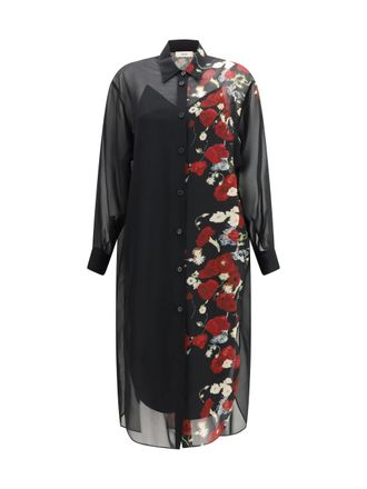 Khaite Womens Dress Gloria Black-Red Silk Black/red