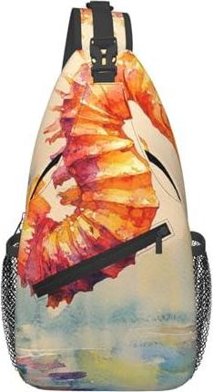 Generic Aqua Seahorse Sac &agrave; bandouli&egrave;re de voyage pour homme Sac &agrave; dos de randonn&eacute;e