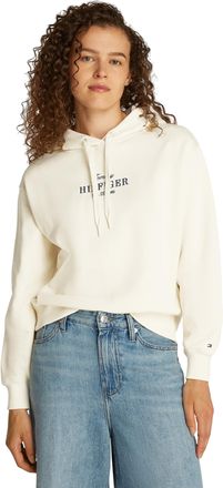 Tommy Hilfiger Damen Hoodie Regular Fit aus Baumwolle, Beige (Calico), XS