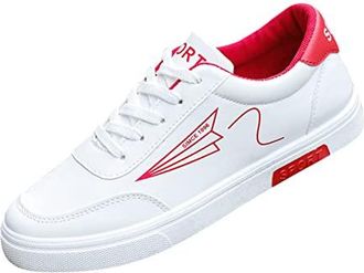 Generic Chaussures d&eacute;contract&eacute;es en cuir pour homme - Chaussures de marche &agrave; fond plat - Chaussures de course &agrave; lacets - Respirantes - Polyvalentes - Pour un 